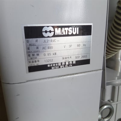 Matsui #JL2-4VC Jet Loader, .85 KW (1.13 HP), 480/3/60, 2003 vintages ...