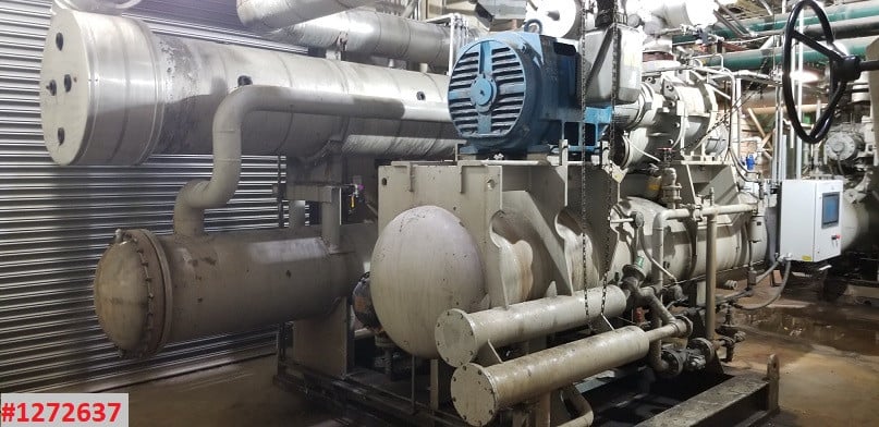 200 Ton, GEA-FES Chiller package #TR200-DR-DX, screw compressor model ...