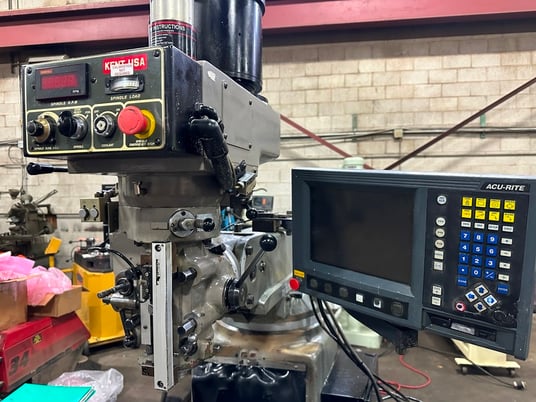 Kent #KTM-1054CF, CNC milling machine, 10" x54" table, 3 HP, 2-Axis Acu ...