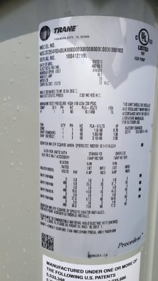 6 Ton, Trane Precedent #WSC072, heat pump package unit, horizontal or ...