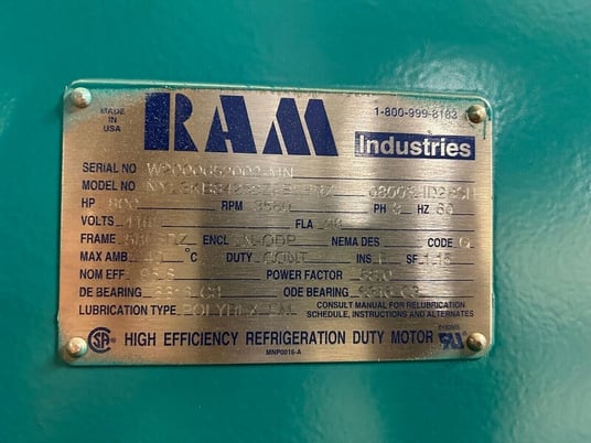 2347 cfm, 300 psig, Frick #RWF-II-399H, Rotary Screw Compressor ...