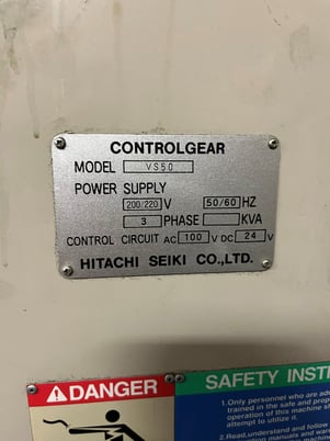 Hitachi-Seiki #VS50, CNC vertical machining center, 39.3" X, 20" Y, 17. ...