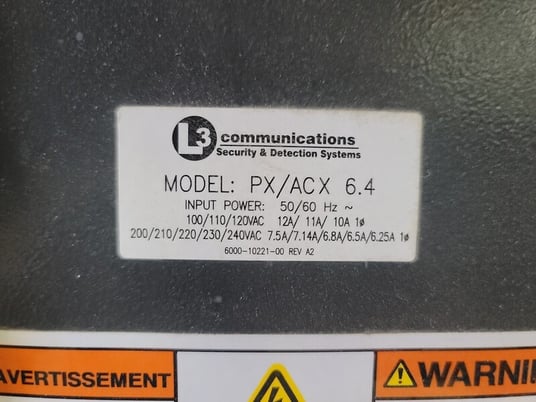L3 Communication #PX/ACX 6.4, Conventional Checkpoint X-Ray System ...