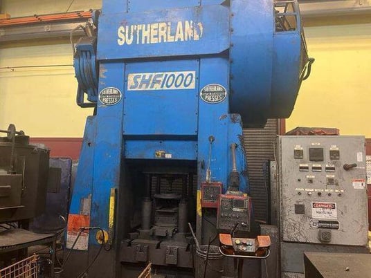 1000 Ton, Sutherland #SHF1000, hot forging press, 12" Stroke, 29.53" Shut Height, 80 SPM, 2004 ...