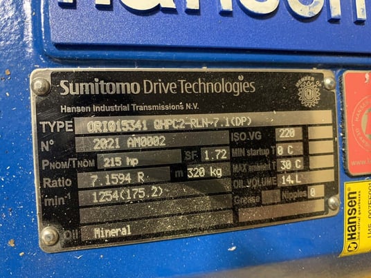 215 HP, Sumitomo Hansen #ORI015341, reducer gearbox, 7.15:1 ratio ...