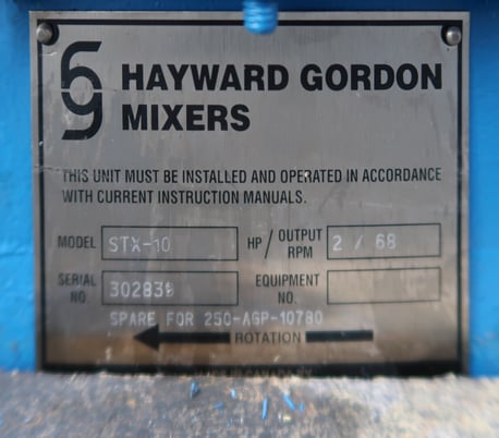 Hayward Gordon Mixer #STX-10, Ram Parallel Shaft Mixer Drive, S/N ...