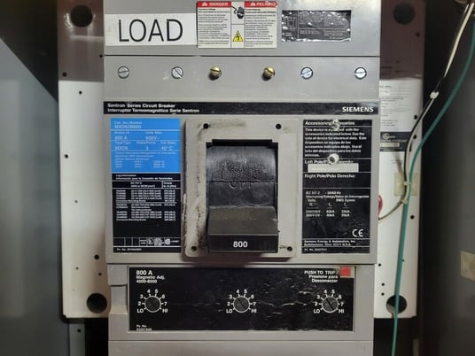 800 Amps, Siemens Sentron, MXD63B800, circuit breaker, 3-pole, bolt-on ...