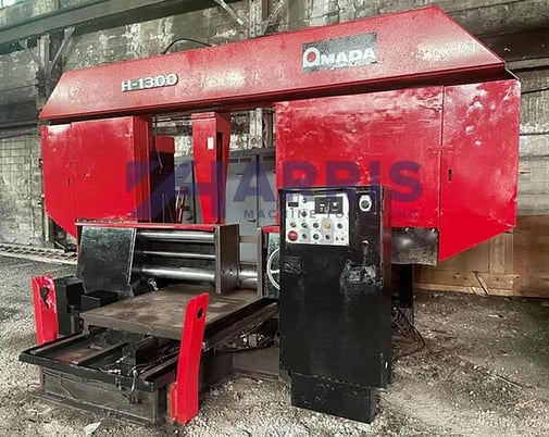 51" x 51" Amada #H-1300, horizontal band saw, 39' x 3" blade, shuttle ...