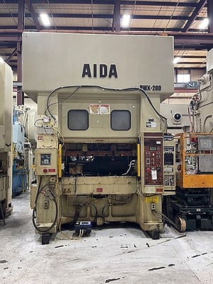 220 Ton, Aida #PMX-L2-200(1), straight side double crank, 7.8" stroke ...