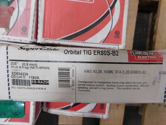 Weld Wire, Lincoln Electric Super Glide Orbital Tig ER80S-B2, lot of 24 ...