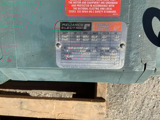 20 HP 1770/3540 RPM Reliance L0514A, Frame L2162, TEFC, 460 Volts (2 ...