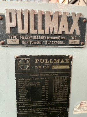 No. P5/2 Pullmax, 7/32" capacity, 1400-2800 SPM, 42" throat, 2 HP ...