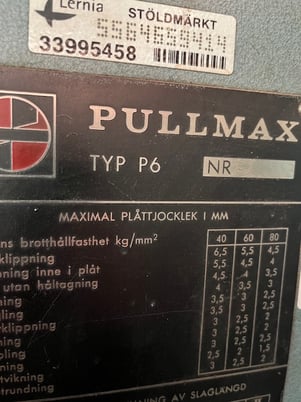 No. P6 Pullmax, 1/4" capacity, 2000/1000/500 SPM, .069"-.240" str ...