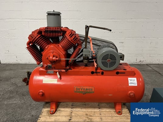 7.5 HP DeVilbiss #VDs-5050, Air Compressor, 1755 RPM, 460 V., 300 PSI ...