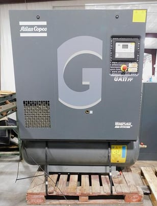 59 cfm, 128 psi, Atlas Copco #G11FF, rotary screw air compressor, 15 HP ...