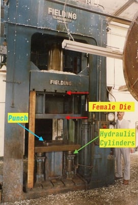 300 Ton, Fielding, Hydraulic Press, Downstroke, 48" Stroke, 96 ...