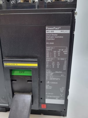 400 Amps, Square D, MGL36400, Feed-Thru PowerPact Circuit Breaker, 600V ...