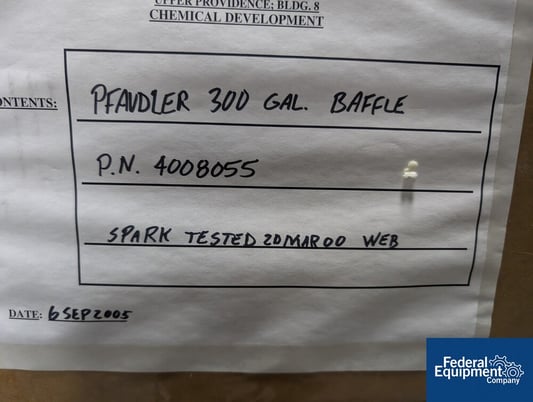 Pfaudler, glass lined fin baffle, 300 Gal., part 4008055, approximately ...