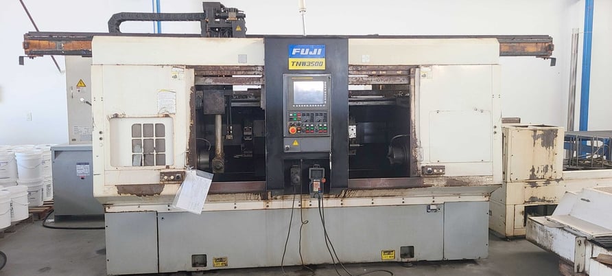 Fuji #TNW-35TR, 3-Axis twin spindle live tool lathe w/gantry loader, 7 ...