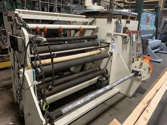 Dusenbery #835L3, 63" duplex cantilevered slitter rewinder, 40" unwind ...