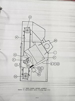 1.5 cu.ft. Goff, barrel blast, 3 HP Direct Drive blast wheel, like new ...