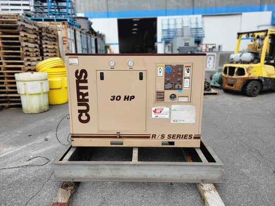 130 cfm, 125 psi, Curtis #R/S30, rotary screw air compressor, electric ...