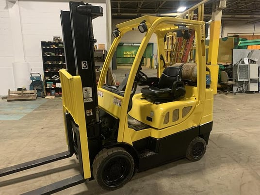 6000 lb. Hyster #S60FT, LPG forklift, 2 stage mast, 126" raised mast ...