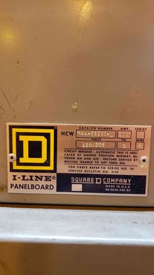 2000 Amps, Square D, 120/208V. I-Line Switchgear w/ Breakers D3 for ...