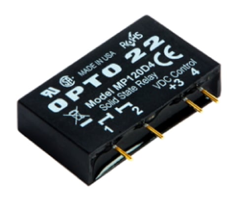 Opto 22 MP120D4 Mp Model, 120 VAC, 4 Amp, DC Control Solid State Relay SSR for Sale | Surplus Record