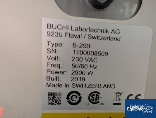 Buchi #B-290, Mini spray dryer, glass chamber, cyclone & dust filter ...