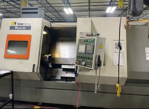 Victor #Vturn-46, 2-Axis boxed way CNC lathe, Fanuc 0i-TF Plus, 32.2 ...