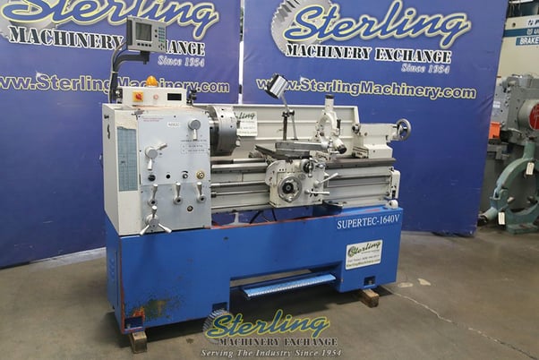 16" x 40" Supertec #1640V, engine lathe, 6-jaw chuck, Accurite 2-Axis ...