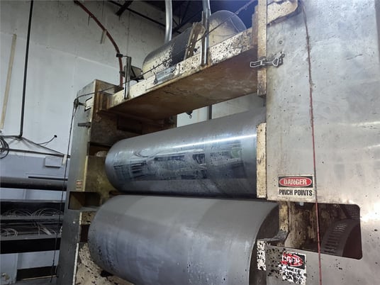 Welex, roll down stack, 54" width x 8" rubber pull rolls, 52" L cooling ...