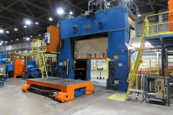 McKay #SE4-500-136-84, Blanking Line, 500 ton, 12" stroke, 75" Shut ...