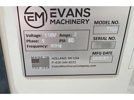 Evans Machinery #7100, Laminate Roller Machine, holds 10 pieces of HPL ...