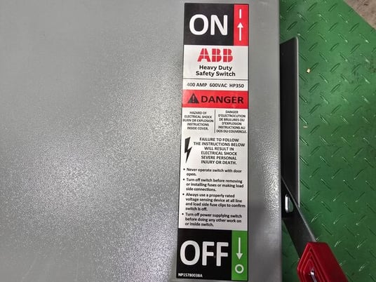 400 Amp. GE / General Electric, THF3365AR, fusible safety disconnect ...