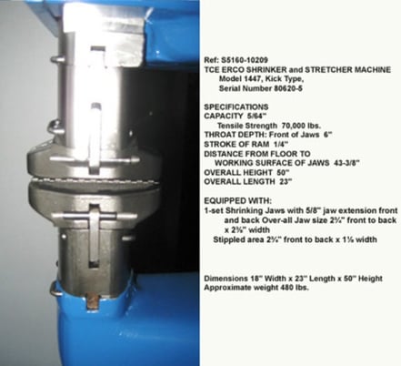 TCE-Erco #1447, shrinker stretcher, kick type, 6" throat, with shrinker ...