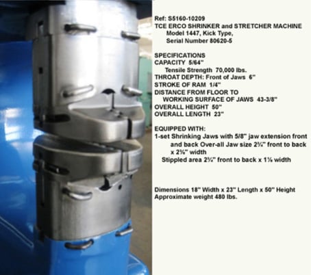 TCE-Erco #1447, shrinker stretcher, kick type, 6" throat, with shrinker ...