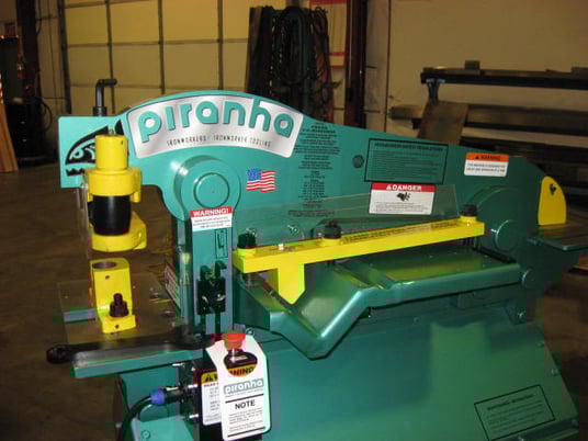 3" x 3" x 3/8" Piranha #P50, 50 ton, shear 13" x 1/4" & 6" x 3/4", 5 ...