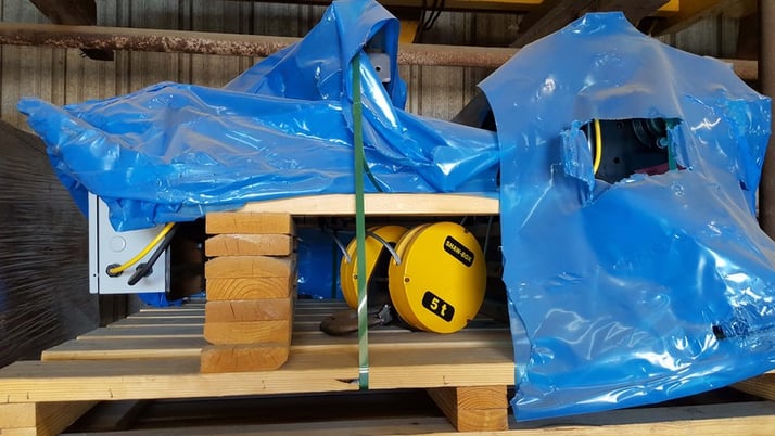 5 Ton, Shaw-Box #700 Series, wire rope hoist, motorized, 26' lift, 230/ ...