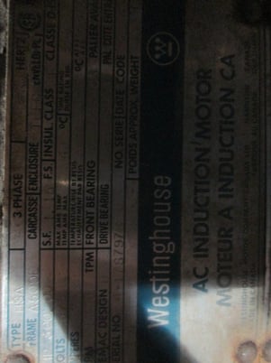 300 HP 1200 RPM Westinghouse, Frame 509S, TEFC, 575 Volts for Sale ...