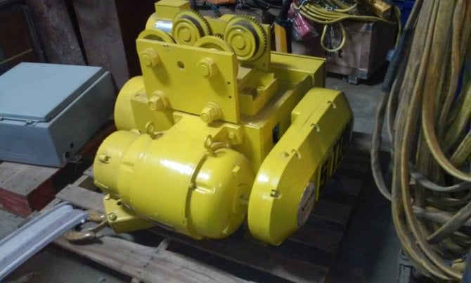 5 Ton, Acco, Shaw-Box, Detroit, elec.wire rope hoists w/underhung motor ...