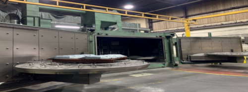 96" Goff swing table with 3 blast wheels For Sale | Surplus Record