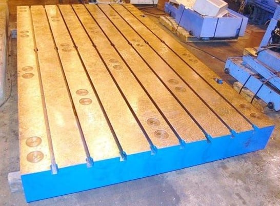 86" x 157" x 12", T-Slotted Floor Plate, leveling screws, new, #25274 ...