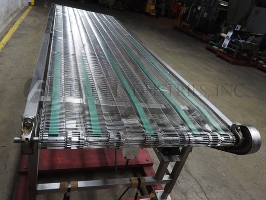 30" wide x 8.11' long, Stainless Steel wire belt conveyor, 35"-40 ...