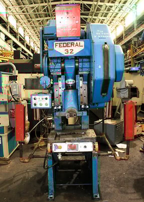 32 Ton, Federal #32, open back inclinable press, 3" stroke, 100-300 SPM ...