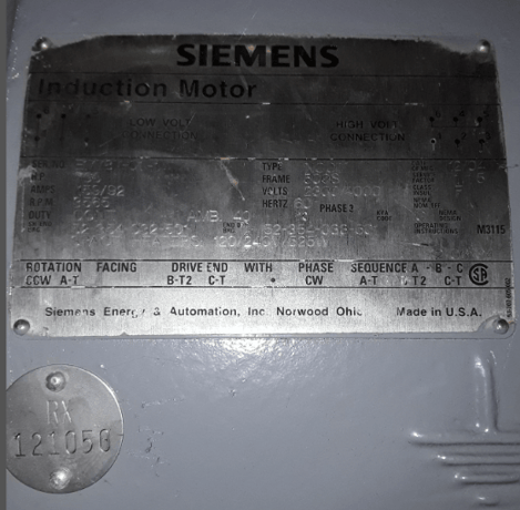 700 HP 565 RPM Siemens, Frame 508S, 3-ph, 2300/4000 Volts, 60 Hz For ...