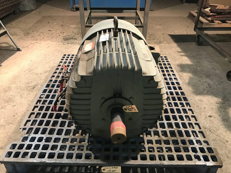 50 HP 1180 RPM General Electric, Frame 365T, TEFC, surplus, 230/460 ...