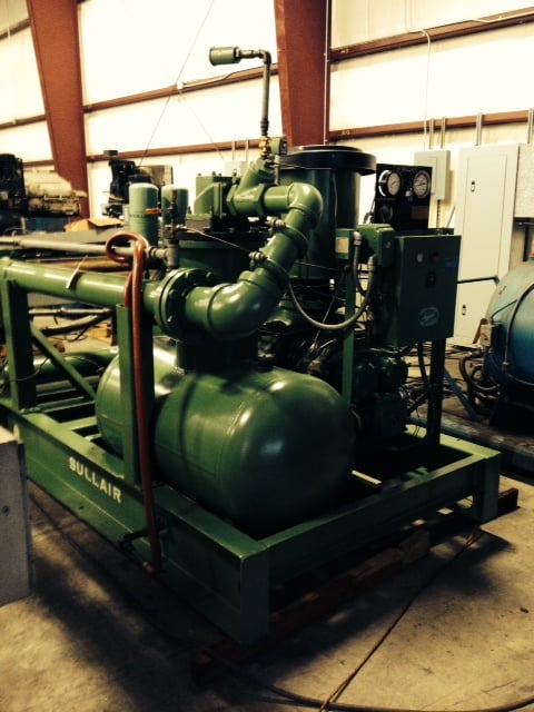 525 cfm, 150 psig, Sullair #25-150L, rotary screw air compressor ...