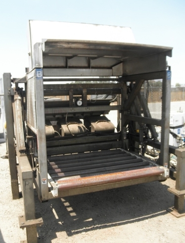 FMC Link-Belt tote dumper, hydraulic, 52" W opening, includes rollers ...